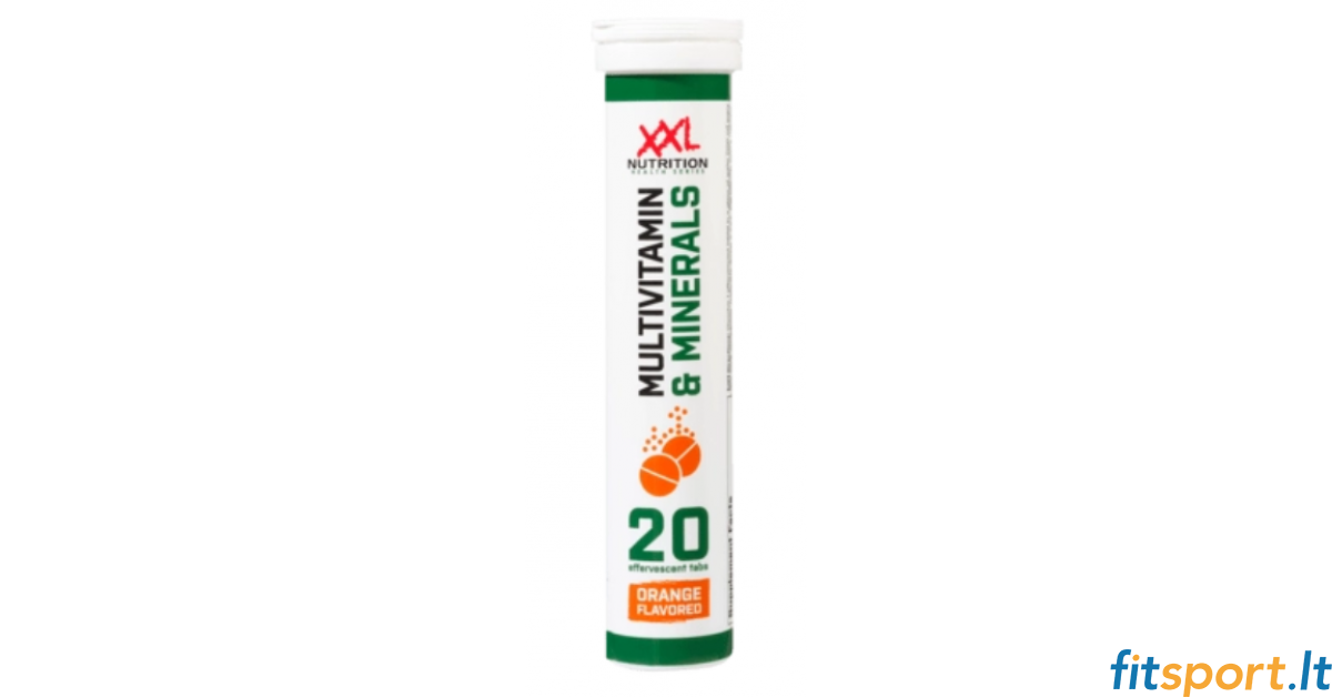 XXL Nutrition multivitamiinid ja mineraalid 20 kihisevat tabletti.